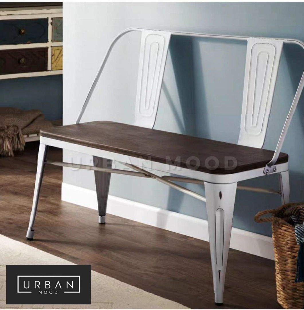 MEDIAN Industrial Tolix Dining Bench, Furniture & Home Living ...