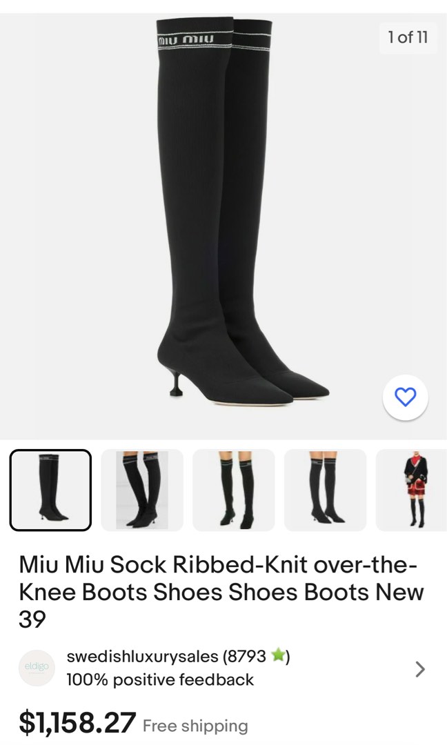MIU MIU /SOCK RIBBER KNIT / EURO 38 on Carousell