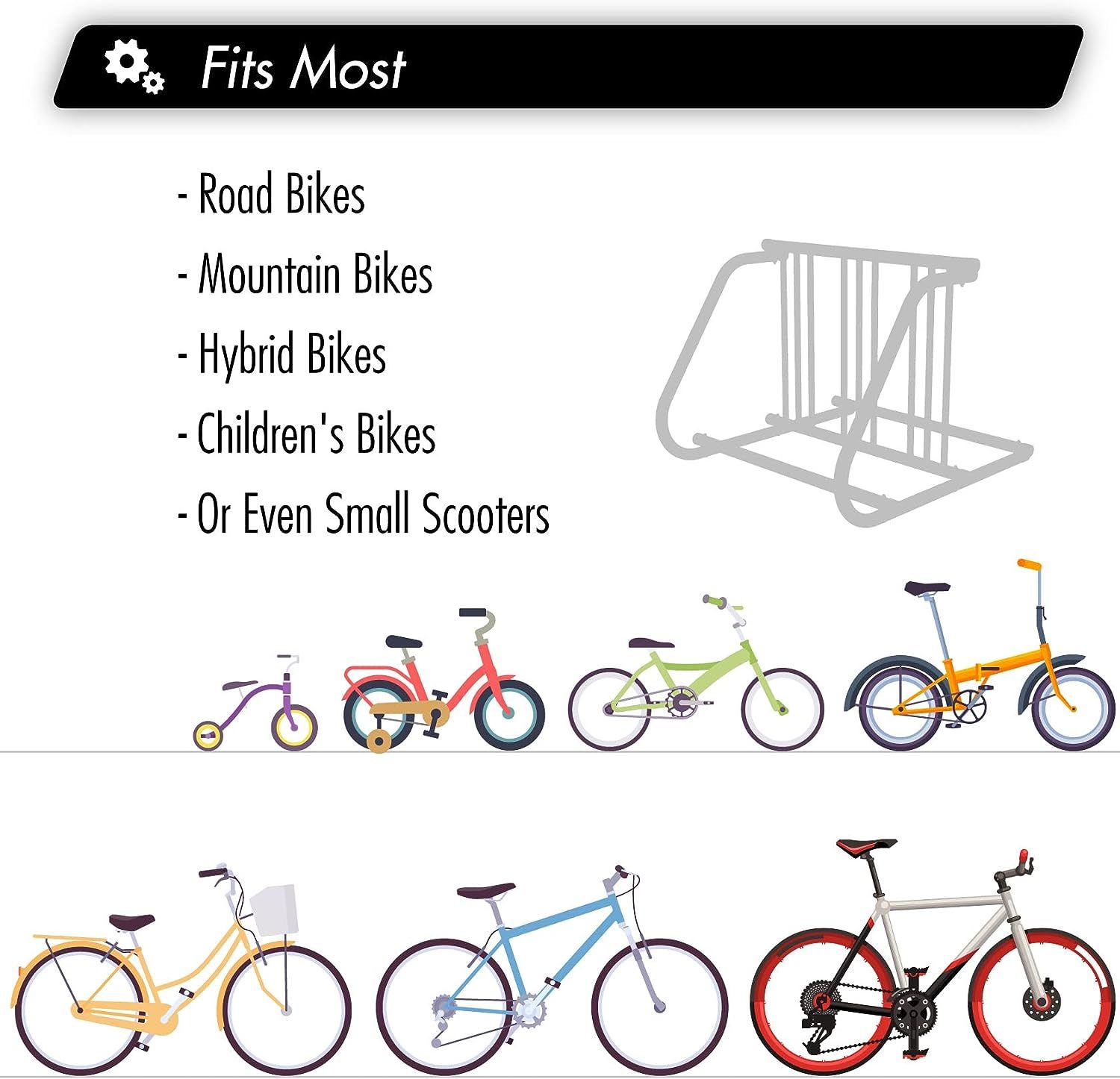 MR 6 Bike Stand Rack 2-Sided, Bicycle Floor Parking Stand, Double Wheel ...