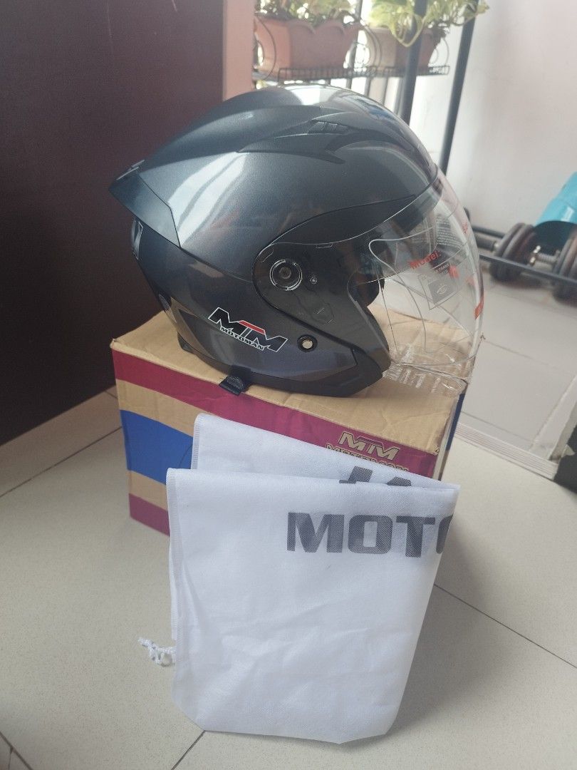 MTM Motoman Open Face Dual Visor Helmet, Motorbikes, Motorbike Parts ...