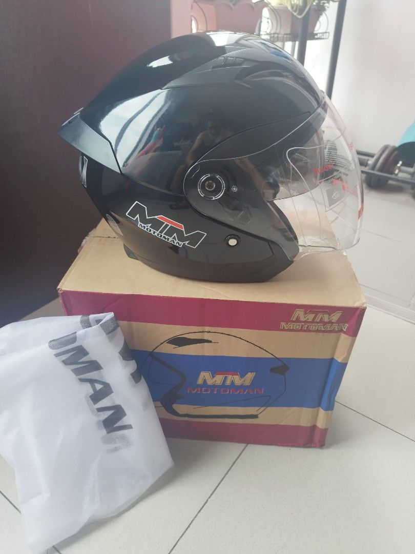 MTM Motoman Open Face Dual Visor Helmet, Motorbikes, Motorbike Parts ...