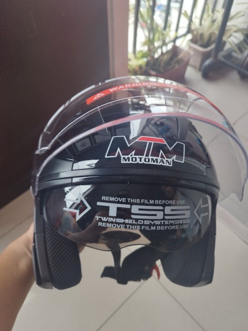 MTM Motoman Open Face Dual Visor Helmet, Motorbikes, Motorbike Parts ...