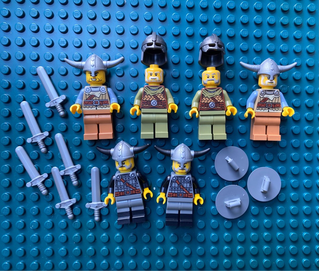(New) Lego Vikings minifigs with swords, helmets and shields, Hobbies ...