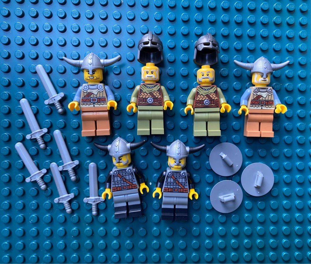 (New) Lego Vikings minifigs with swords, helmets and shields, Hobbies ...