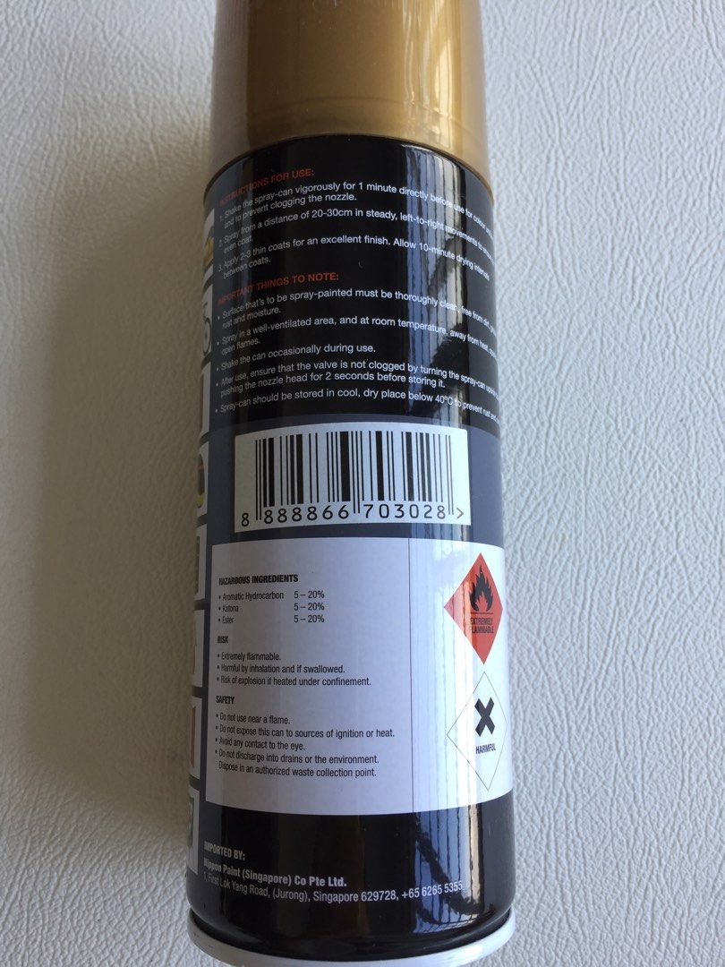 Nippon Spray paint 705 Gold Pylox, Furniture & Home Living, Home Decor ...
