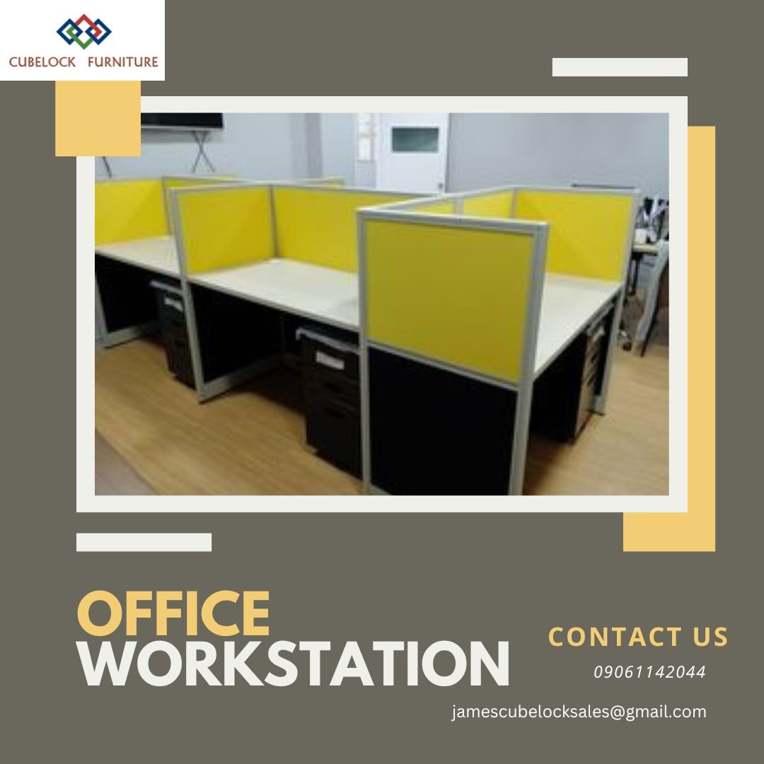 Office Work Station Full Fabric 5 Seater on Carousell