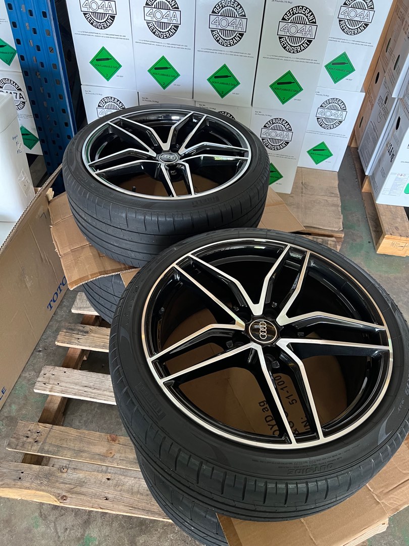 Original Audi 19 inch sport rims with p zero Tyres , Car Accessories, Tyres & Rims on Carousell