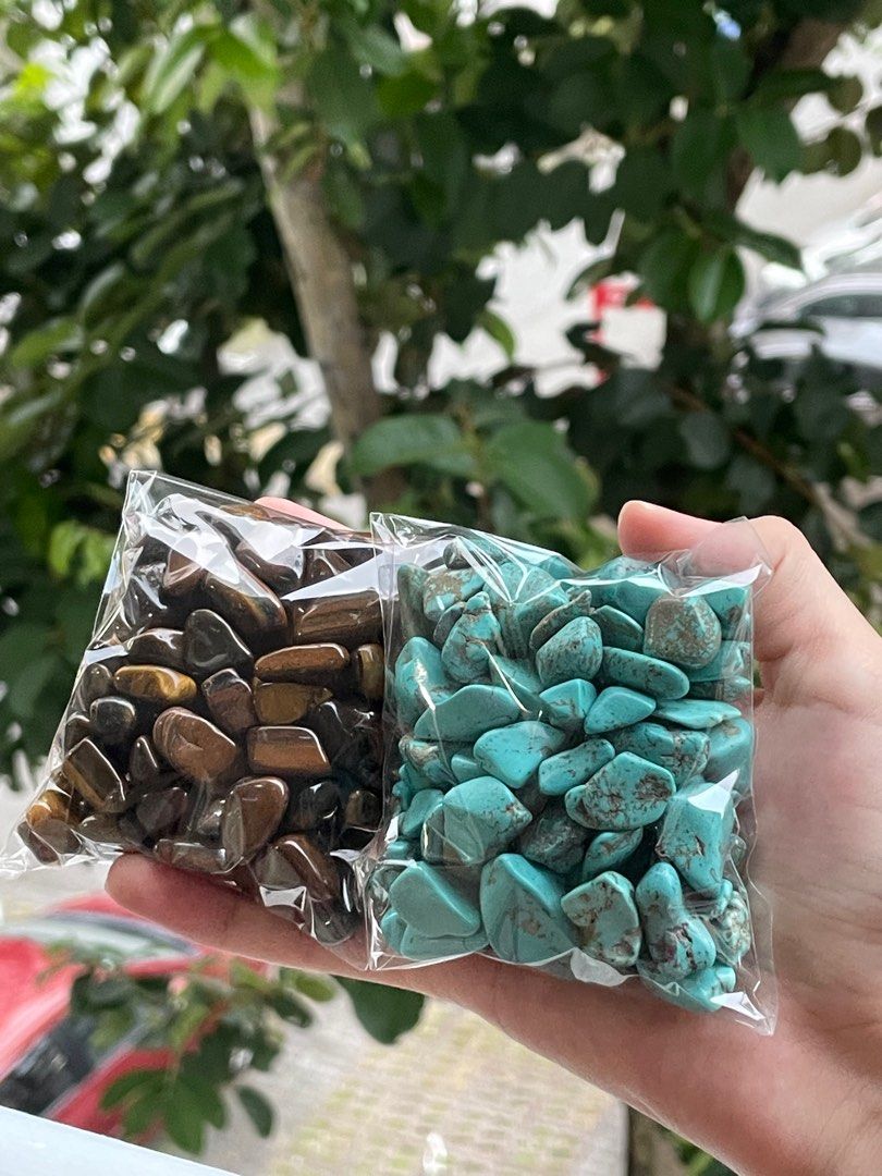 NO TRADES packet crystals small size tigers eye and turqoise MAIL ONLY ...