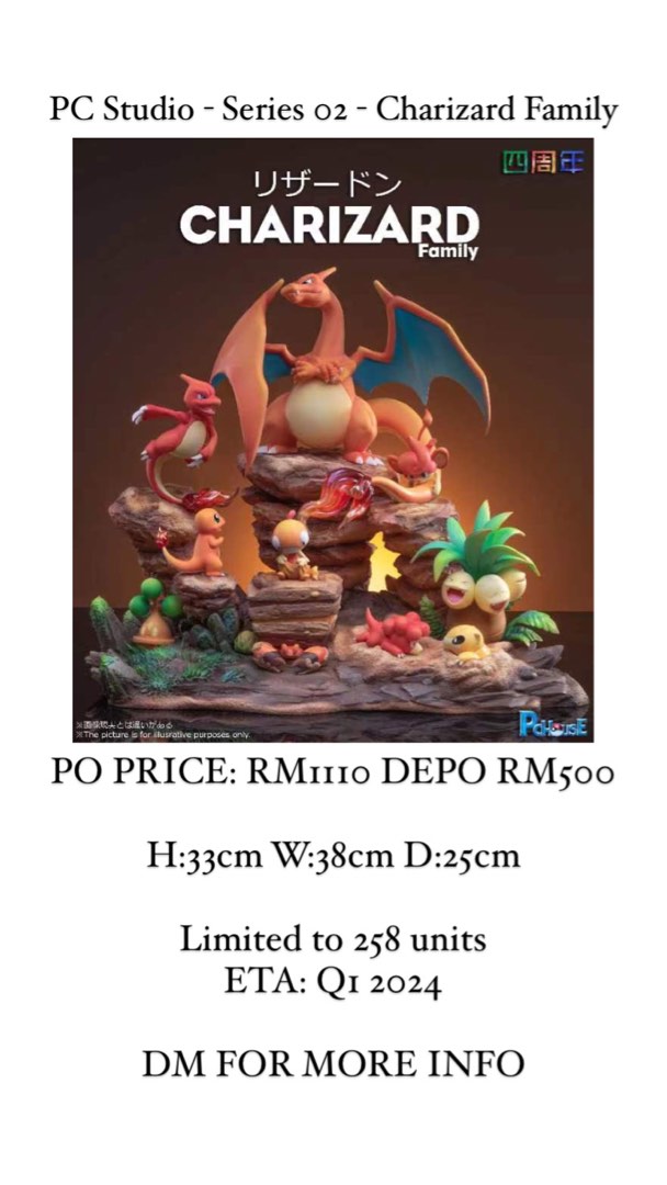 PC Studio - Charizard Family, Hobbies & Toys, Toys & Games on Carousell