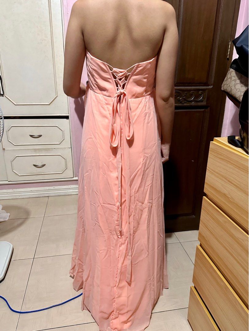 Peach semi-infinity gown | ELEGANT GOWN on Carousell