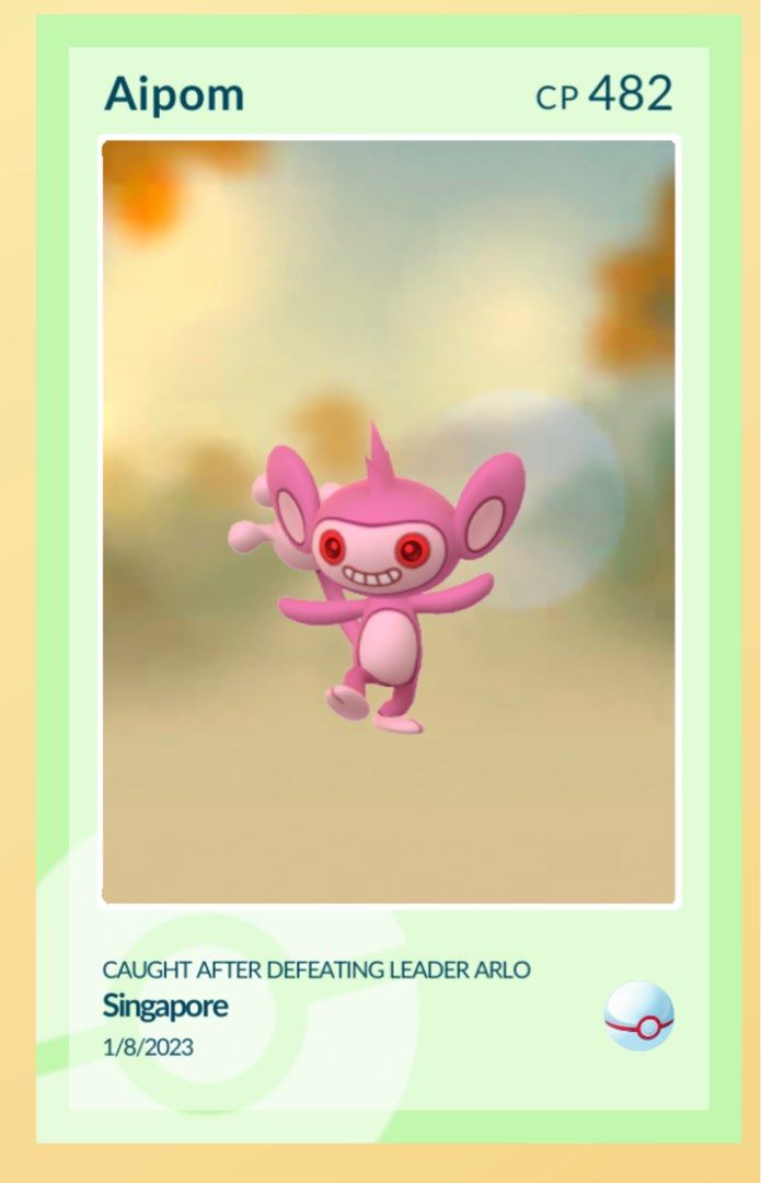 Pokemon Go - shiny Aipom, Video Gaming, Gaming Accessories, In-Game ...