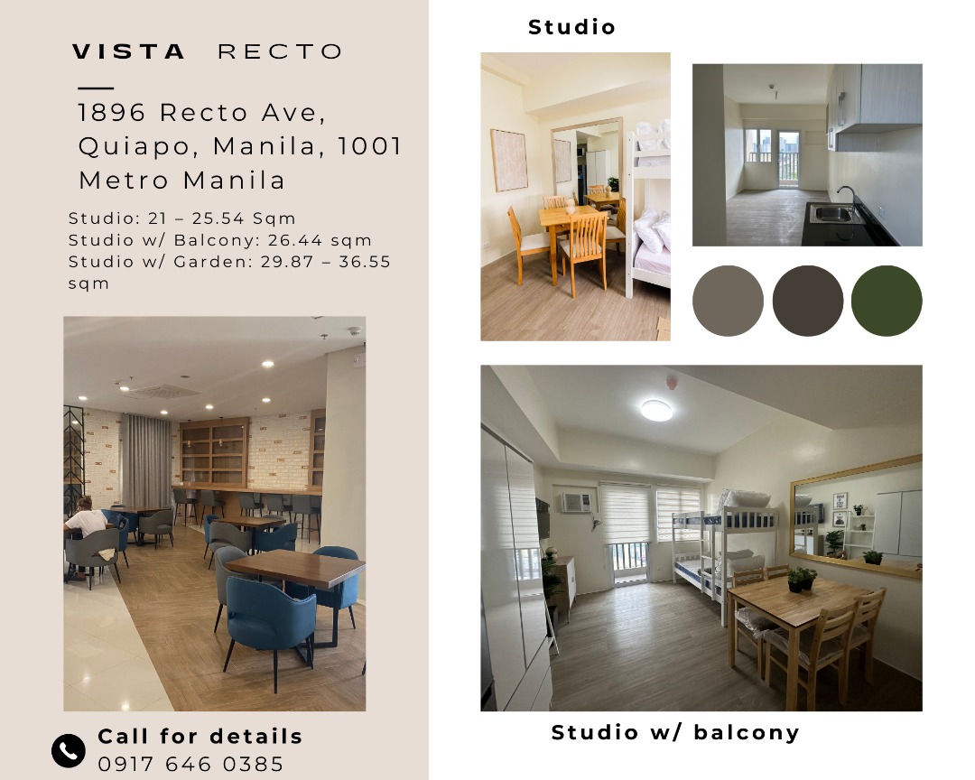 Ready to move In- Studio w/ Garden in Vista Recto Near UST|FEU ...