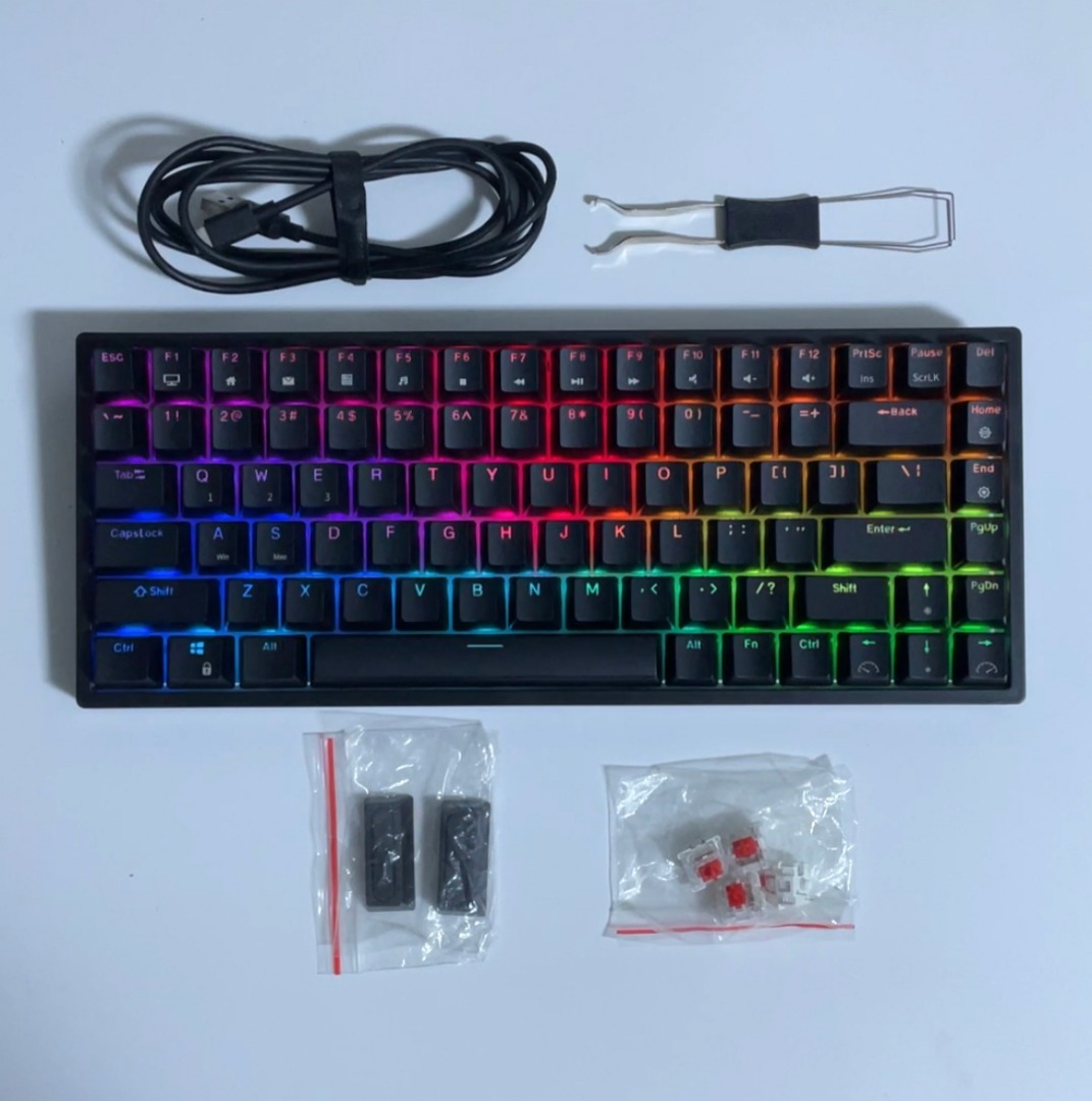 Royal Kludge RK84 Black Hot Swappable Bluetooth BT Wireless RGB ...