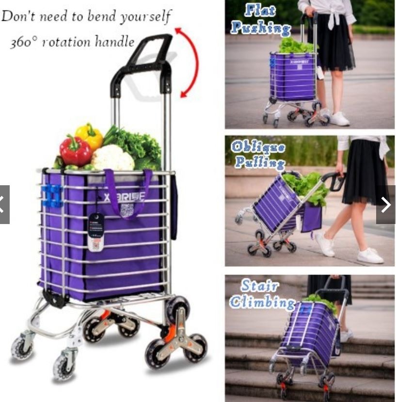 **SALE**Folding Shopping Cart Trolley Dolly Grocery Utility Climbing Carts with Wheel ...