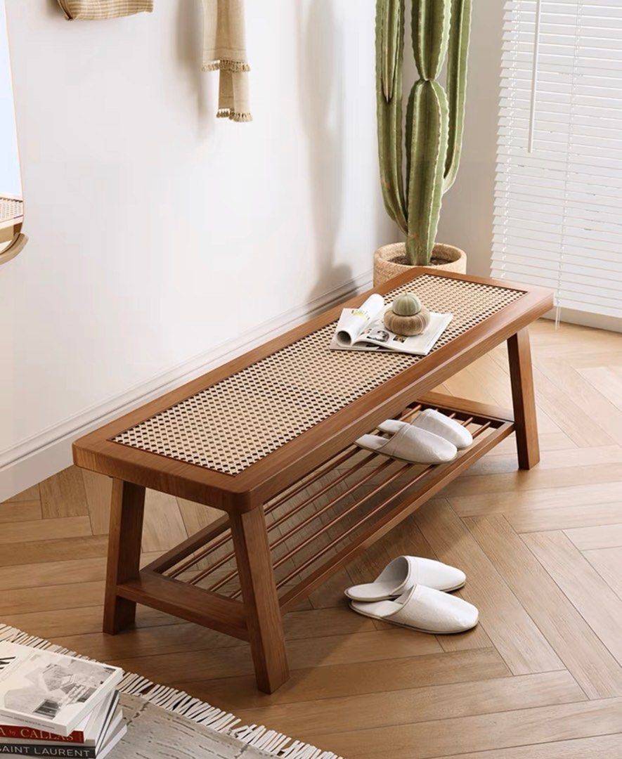 SANTAL Wood Bench, Furniture & Home Living, Furniture, Shelves ...