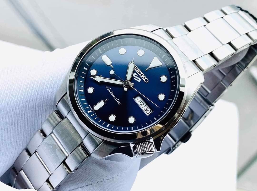 Seiko 5 Sports SRPE53K1 Blue Analog Automatic 24 Jewels Men Casual ...