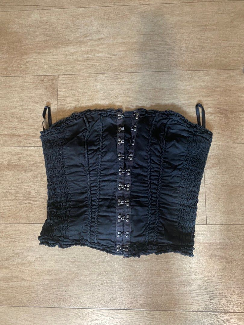 Sexy Black Tube Eyelet Corset, Women's Fashion, Tops, Other Tops on ...