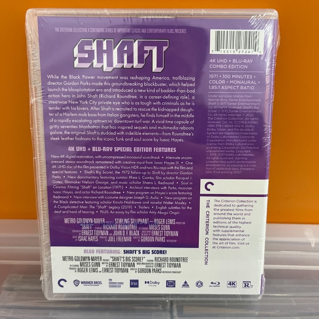 Shaft 4K Blu-ray, Criterion, 興趣及遊戲, 音樂、樂器 & 配件, 音樂與媒體 - CD 及 DVD ...