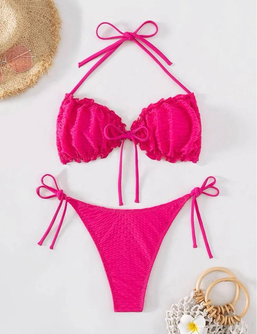 Shein hot pink bikini, Women's Fashion, Swimwear, Bikinis & Swimsuits ...