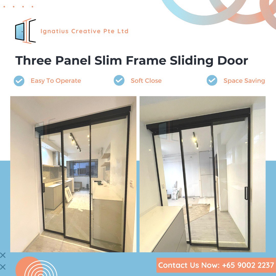 Slim frame soft closing sliding door, Home Services, Others on Carousell