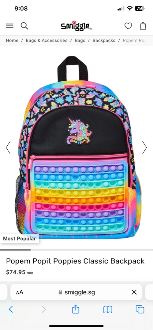 Smiggle Classic Backpacks, Women's Fashion, Bags & Wallets, Backpacks ...