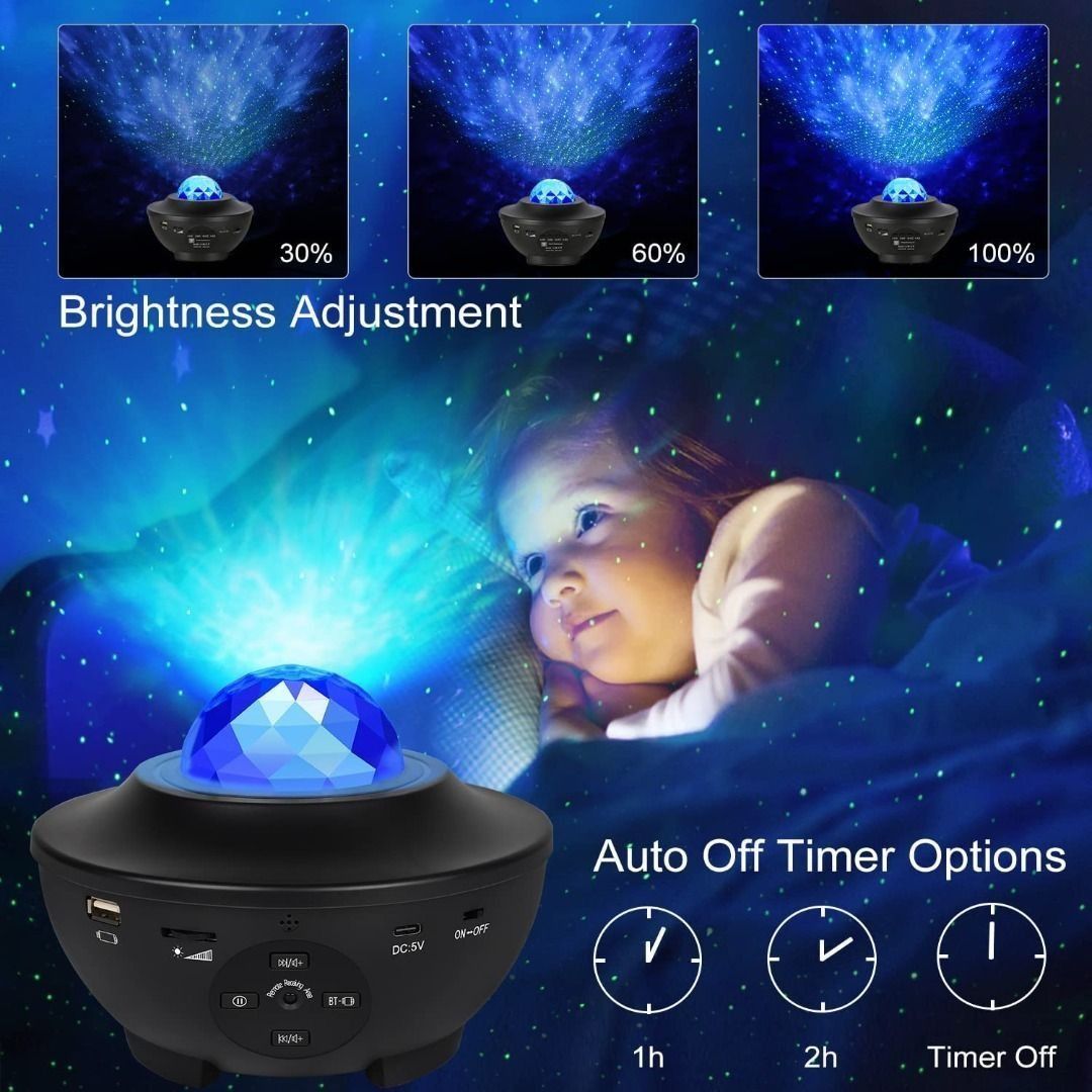 Star Projector, Ocean Wave Night Light Projector with Adjustable ...