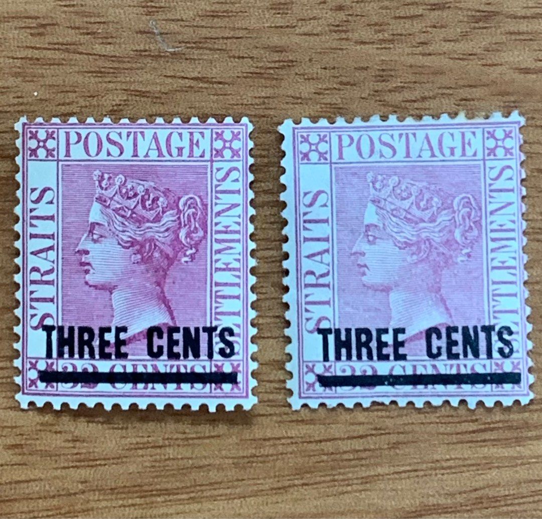 Straits Settlements Queen Victoria stamp two different shades (slight ...