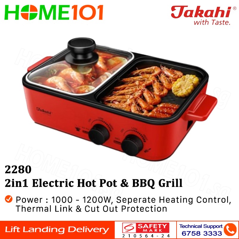 (PRE-ORDER) Takahi 2in1 Electric Hot Pot & BBQ Grill 2280, Furniture ...
