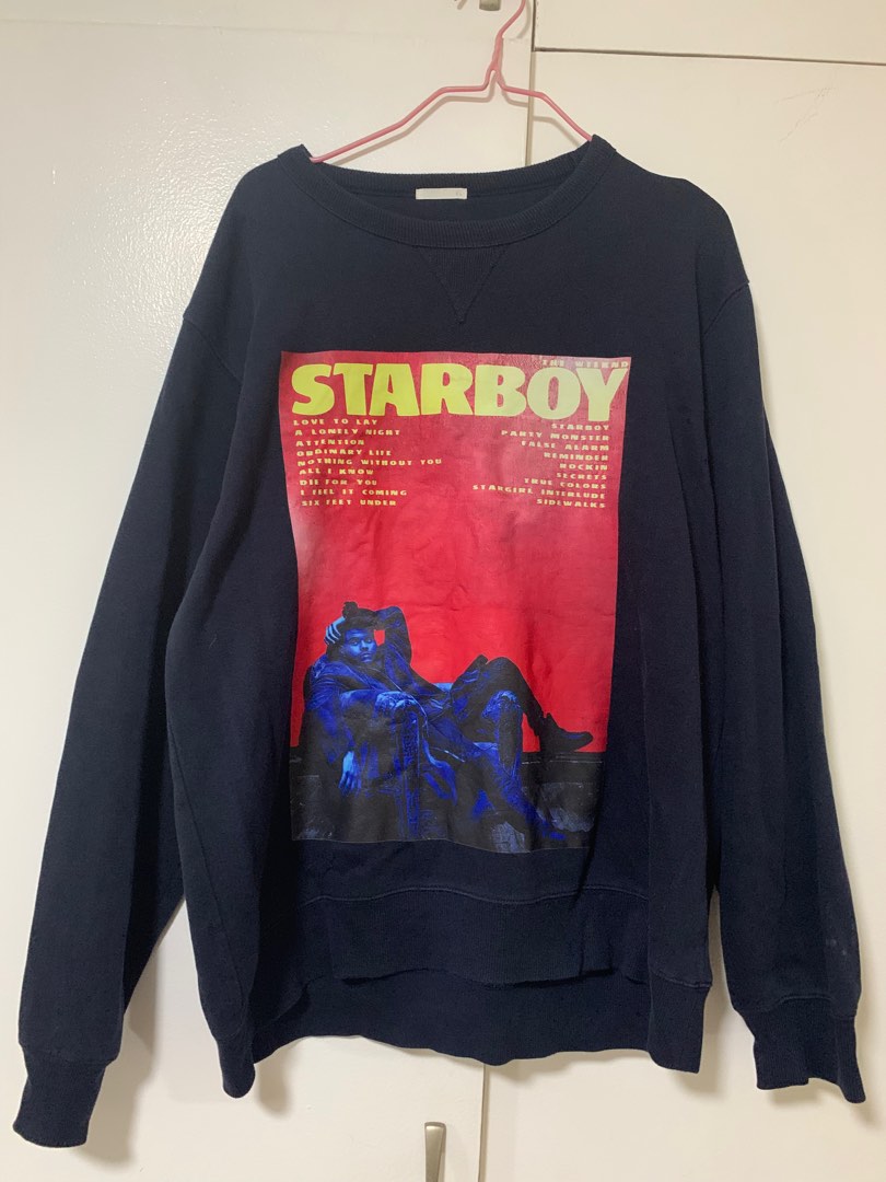 The Weeknd Starboy style Merch Sweater, Men's Fashion, Coats, Jackets ...