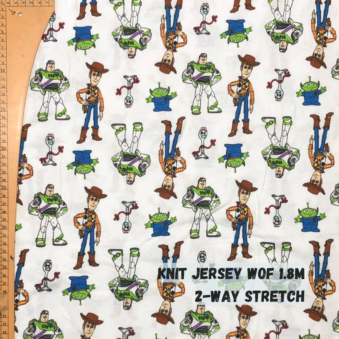 Toy Story Buzz Light Year Woody Forky Aliens 2-way Knit Jersey Cotton ...