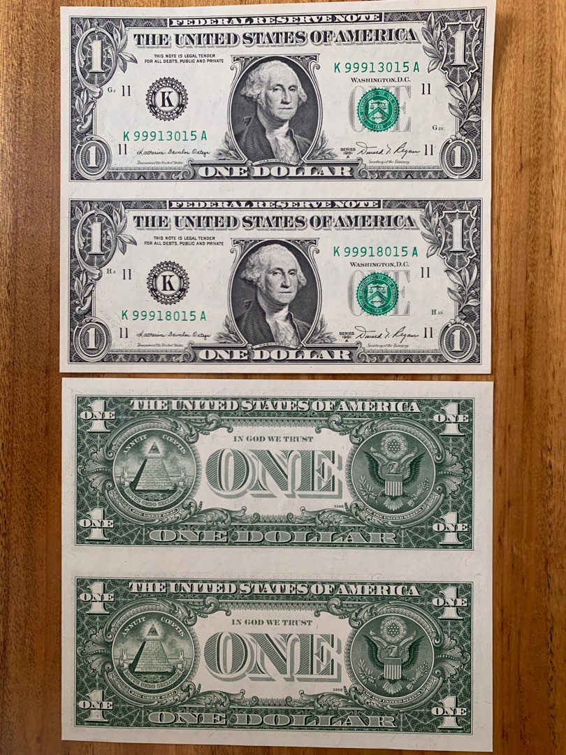 Two 1USD notes Uncut Sheet, Hobbies & Toys, Memorabilia & Collectibles ...