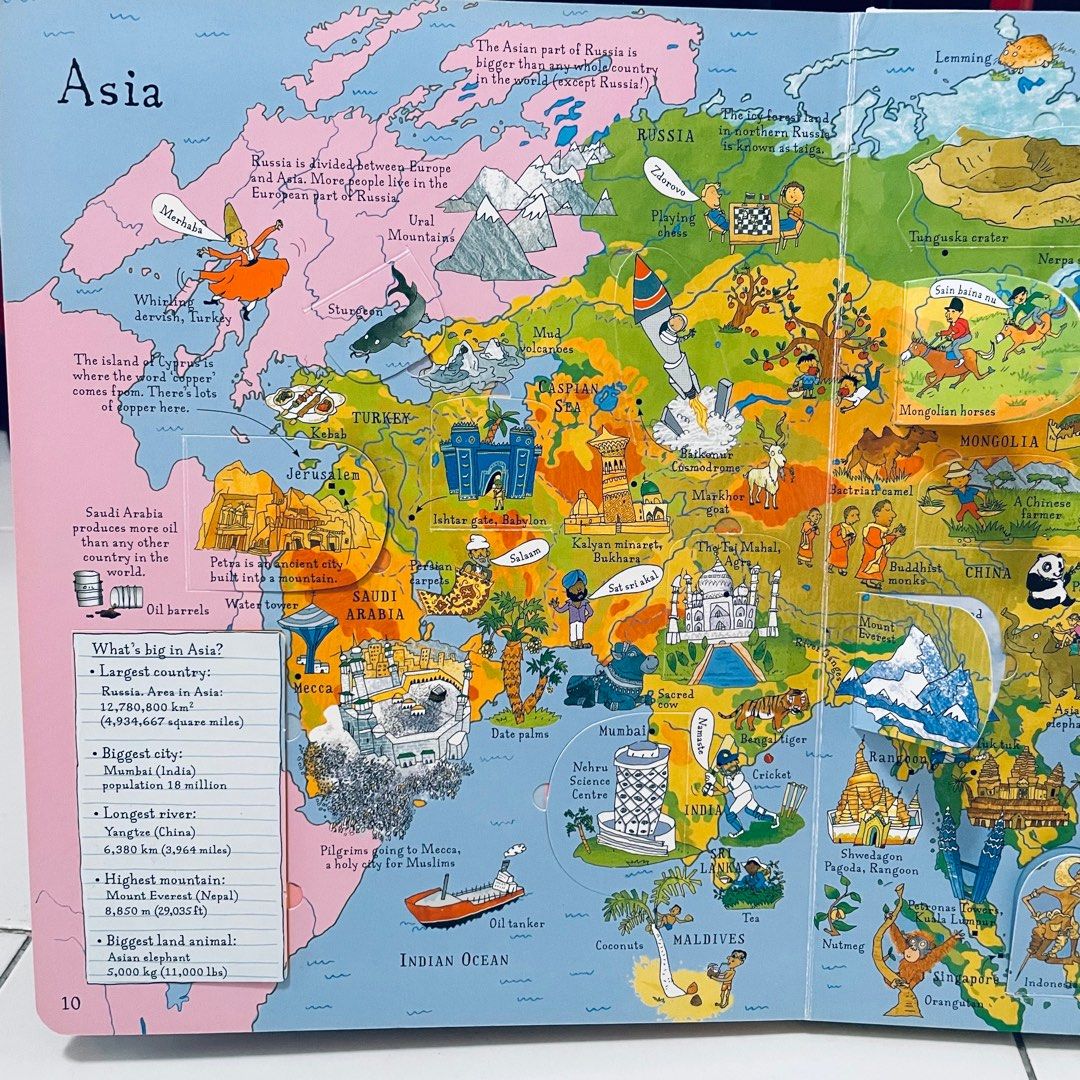 Usborne Lift-The-Flap Picture Atlas, Hobbies & Toys, Books & Magazines ...