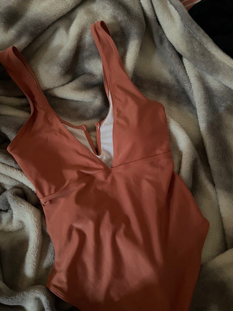Vida Swimwear Salmon Pink One piece swimwear on Carousell