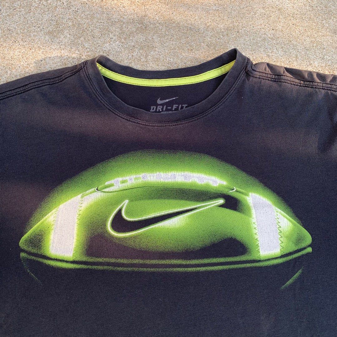 Vintage Nike Lime Green Faded Football Tee, Men's Fashion, Tops & Sets, Tshirts & Polo Shirts on ...