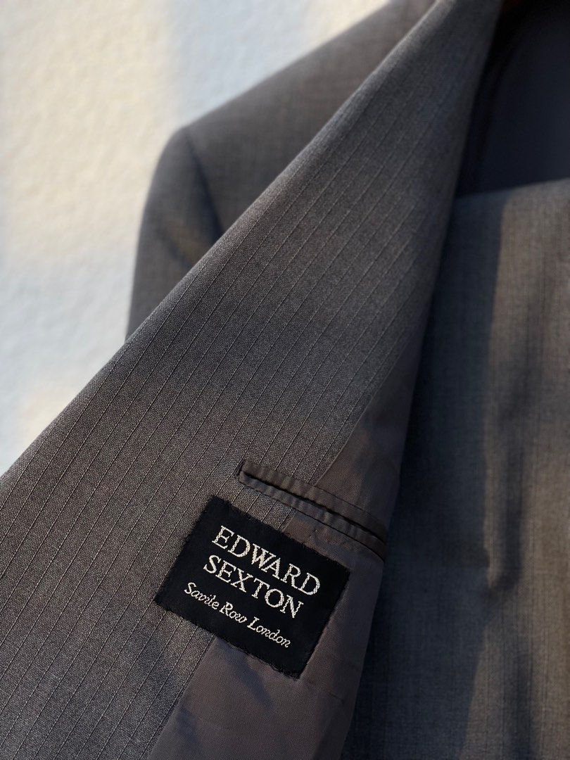 Vintage Savile Row bespoke - Edward Sexton grey summer suit with extra trousers., 男裝, 上身及套裝, 套裝 ...