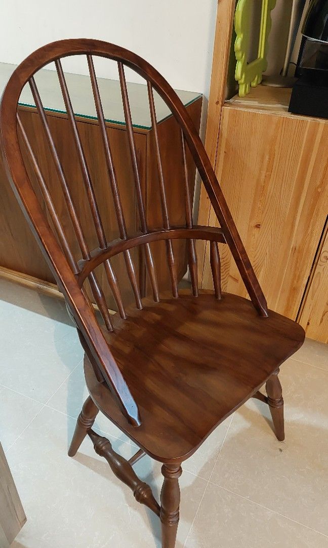 Vintage Second Charm retro high wooden chair, Furniture & Home Living ...