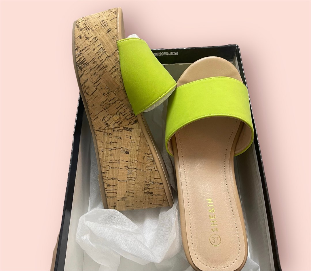 Wedge She & In Neon Green, Women's Fashion, Footwear, Wedges on Carousell