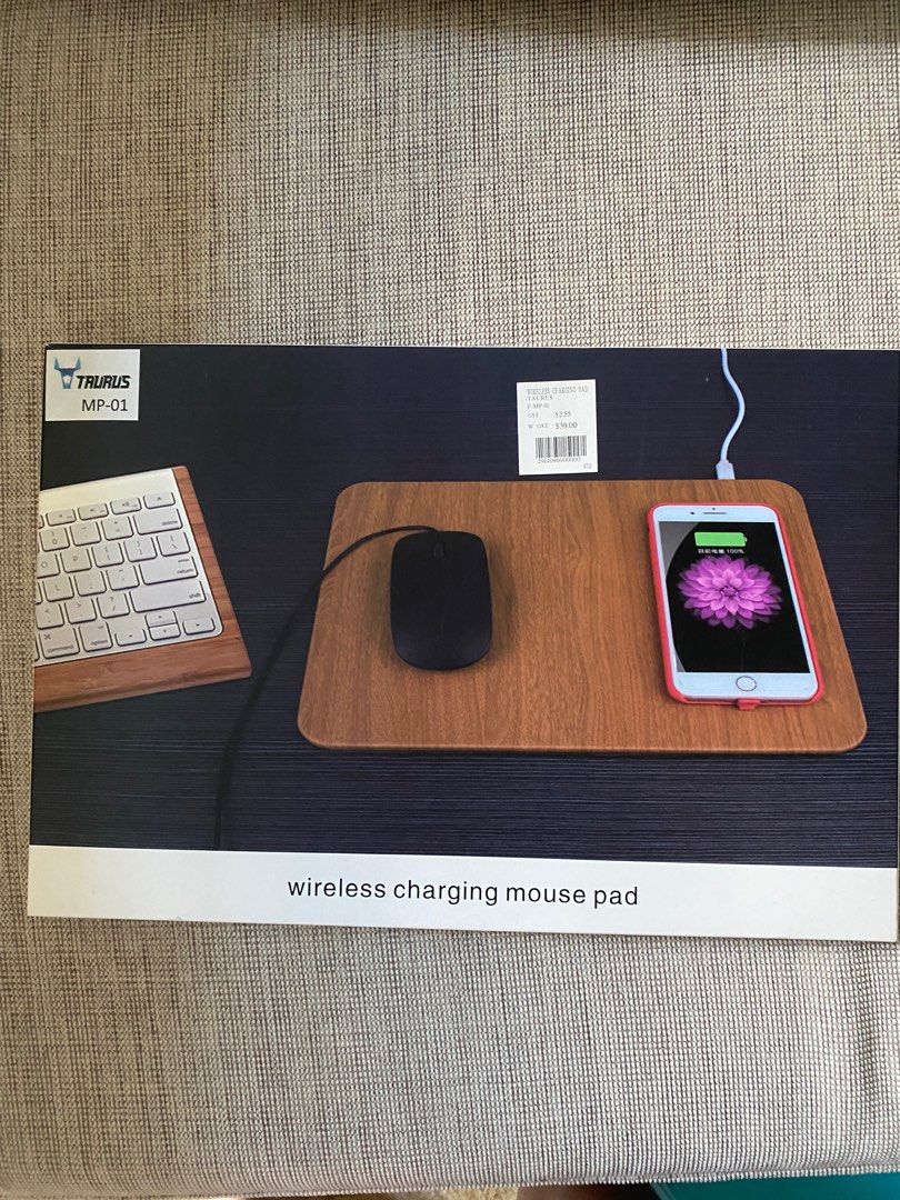Wireless charging mouse pad, Computers & Tech, Parts & Accessories, Chargers on Carousell