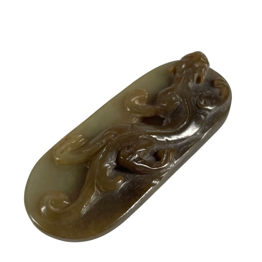 Yuan Dynasty GREEN RUSSET JADE TOGGLE CHILONG, Women's Fashion, Jewelry ...