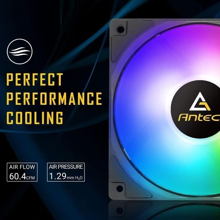 2703) ANTEC RGB CASE FANS, 120MM CASE FAN, ADDRESSABLE RGB, PC FAN HIGH ...