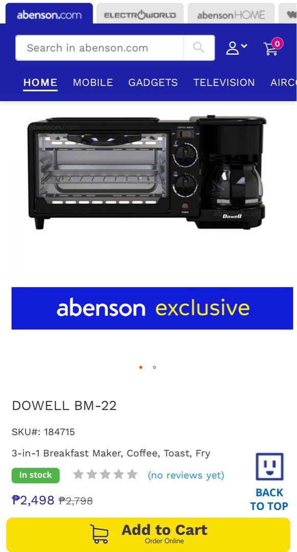 3 in 1 Dowell Breakfast Maker (BM 22) on Carousell