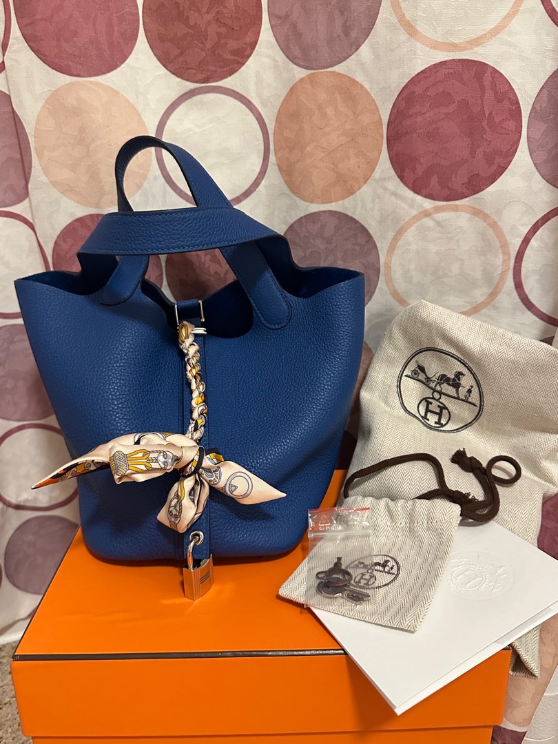 ( Stamp Z ) Hermes Picotin 18 Bleu Royal, 名牌, 手袋及銀包 - Carousell