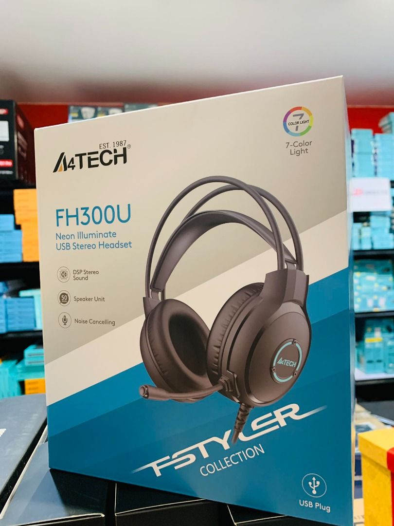 A4Tech Fstyler FH300U Neon Illuminate Noise Cancelling Mic Stereo ...
