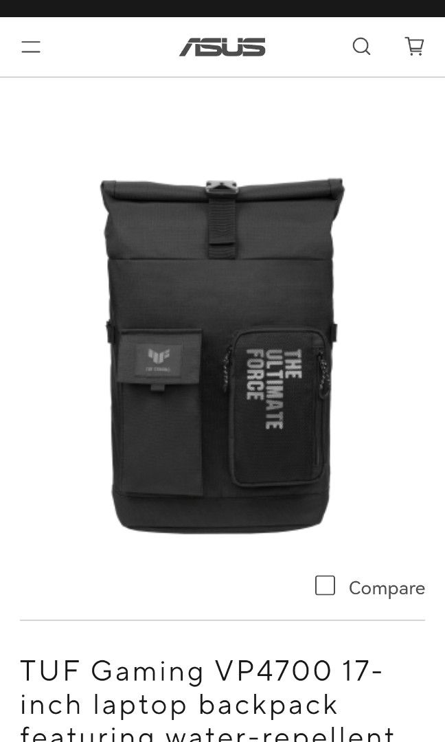 ASUS TUF GAMING LAPTOP BAG, Men's Fashion, Bags, Backpacks on Carousell