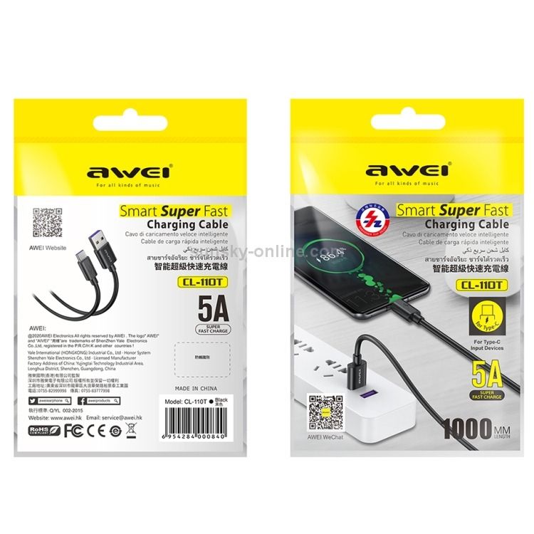 Awei Cl T Usb To Usb C Type C Fast Charging Data Cable Brand New Store Pickup Door