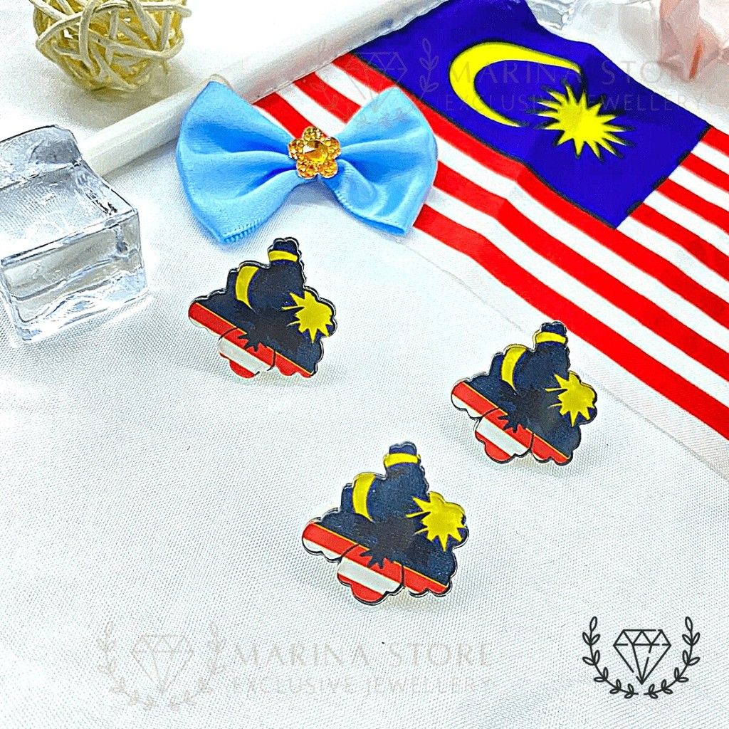 Baby Brooch Pin Tudung Bendera Malaysia Brooch Bunga Merdeka, Hobbies ...