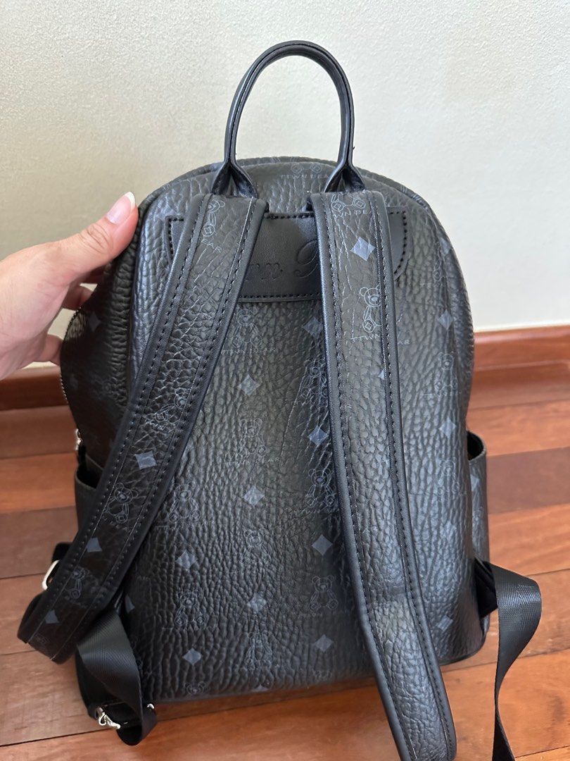 Black backpack (aka MCM style), Women's Fashion, Bags & Wallets ...