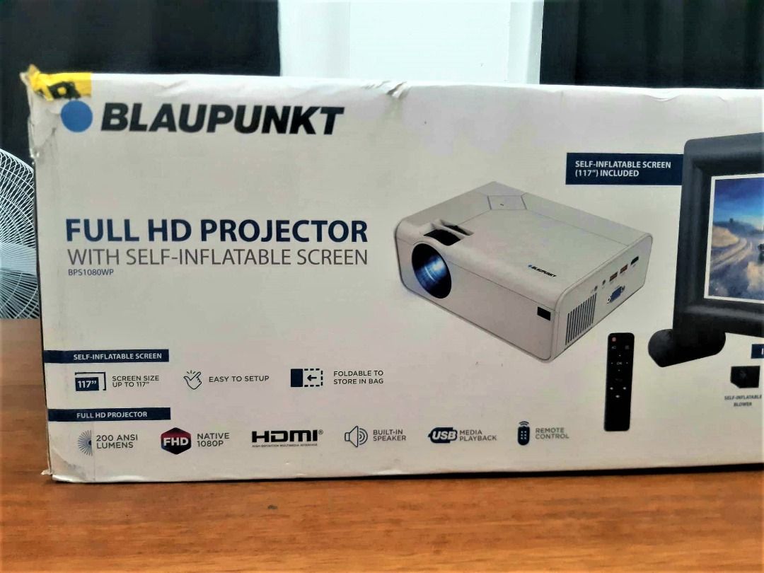 Blaupunkt Full HD Projector with Self Inflatable Screen, TV & Home ...