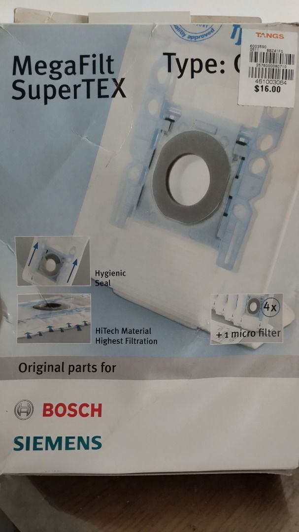 Bosch Type G MegaFilt SuperTEX Dust Bags, Furniture & Home Living ...