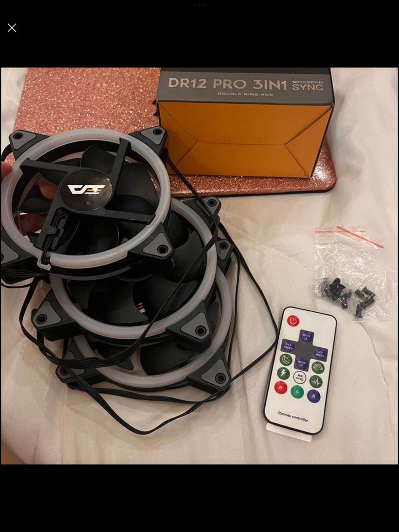 BRAND NEW darkFlash DR12 PRO 3IN1 argb fan with controller, Computers ...